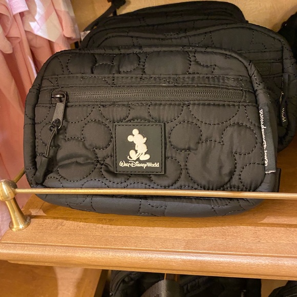 Disney | Bags | New Disney Parks 225 Mickey Quilted Black Hip Crossbody ...